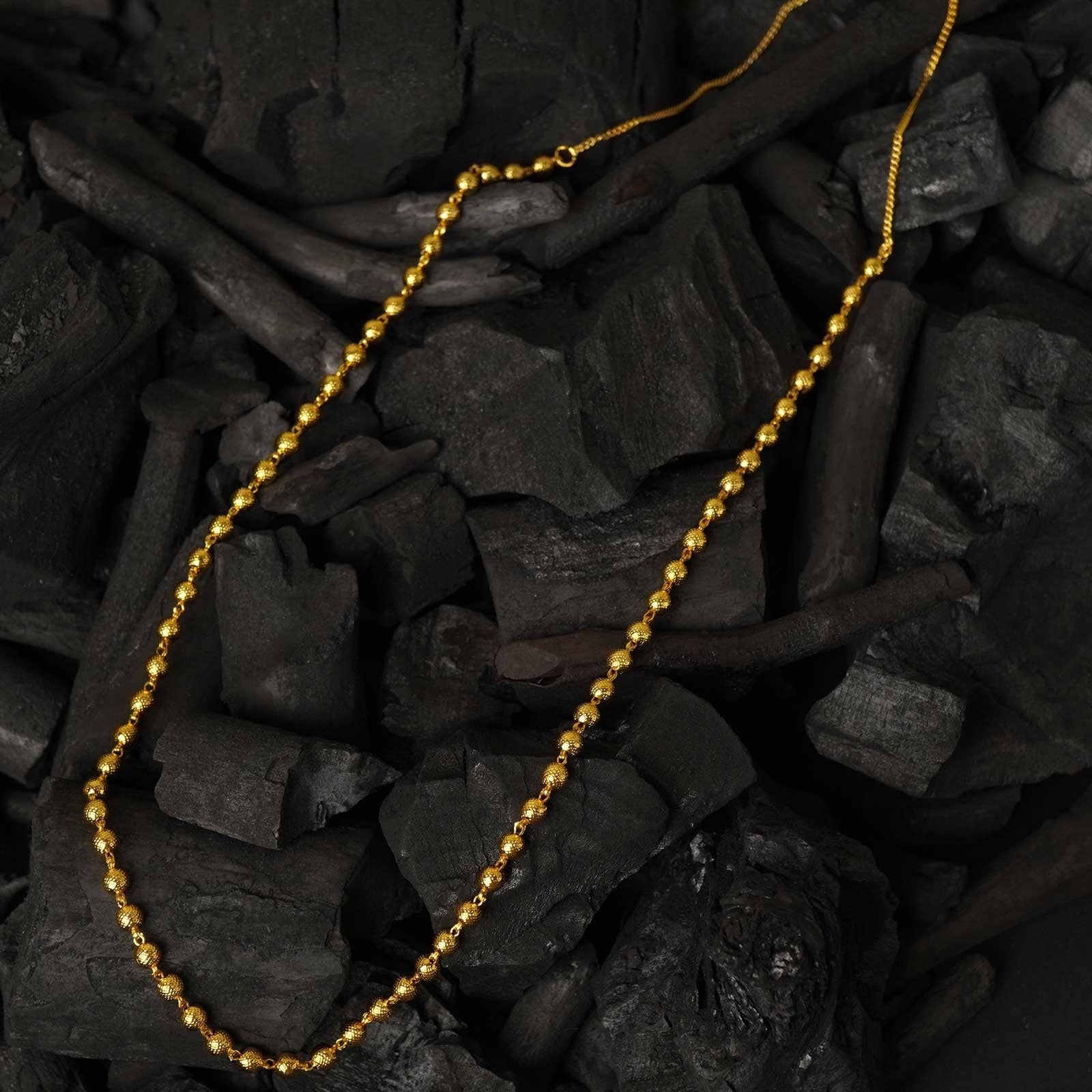 Buy single line mala design in gold plated. – Rishabh Gold